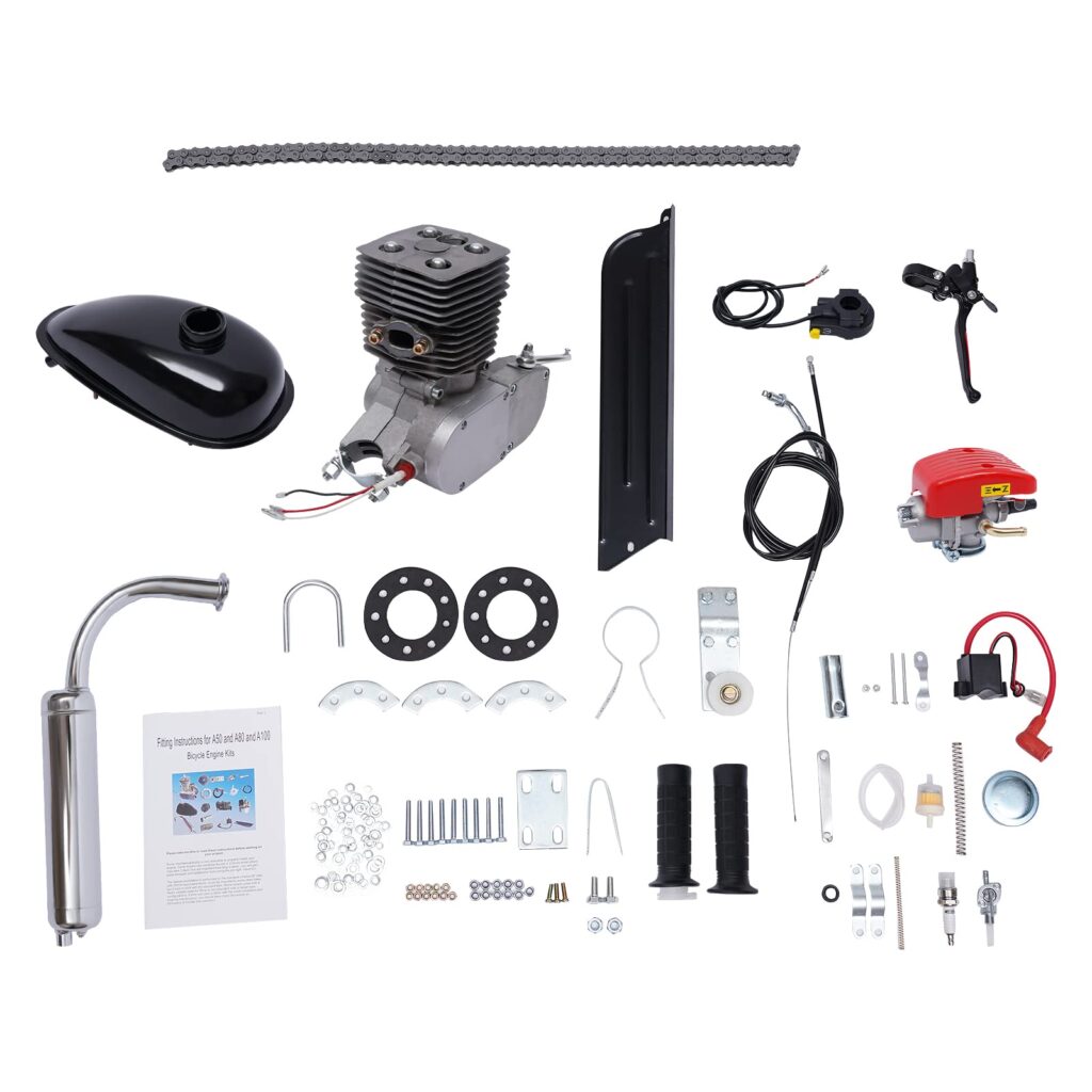 100CC Bicycle Motor Kit 2 Stroke Pedal Cycle Petrol Gas Motorized Motor ...