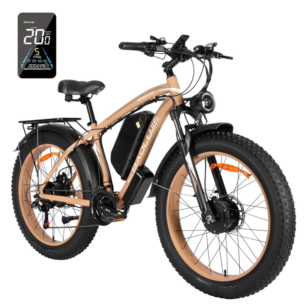 Electric Bike for Adults: Dual Motor AWD 2000W, 30+MPH, 26′ Fat Tire 21 ...