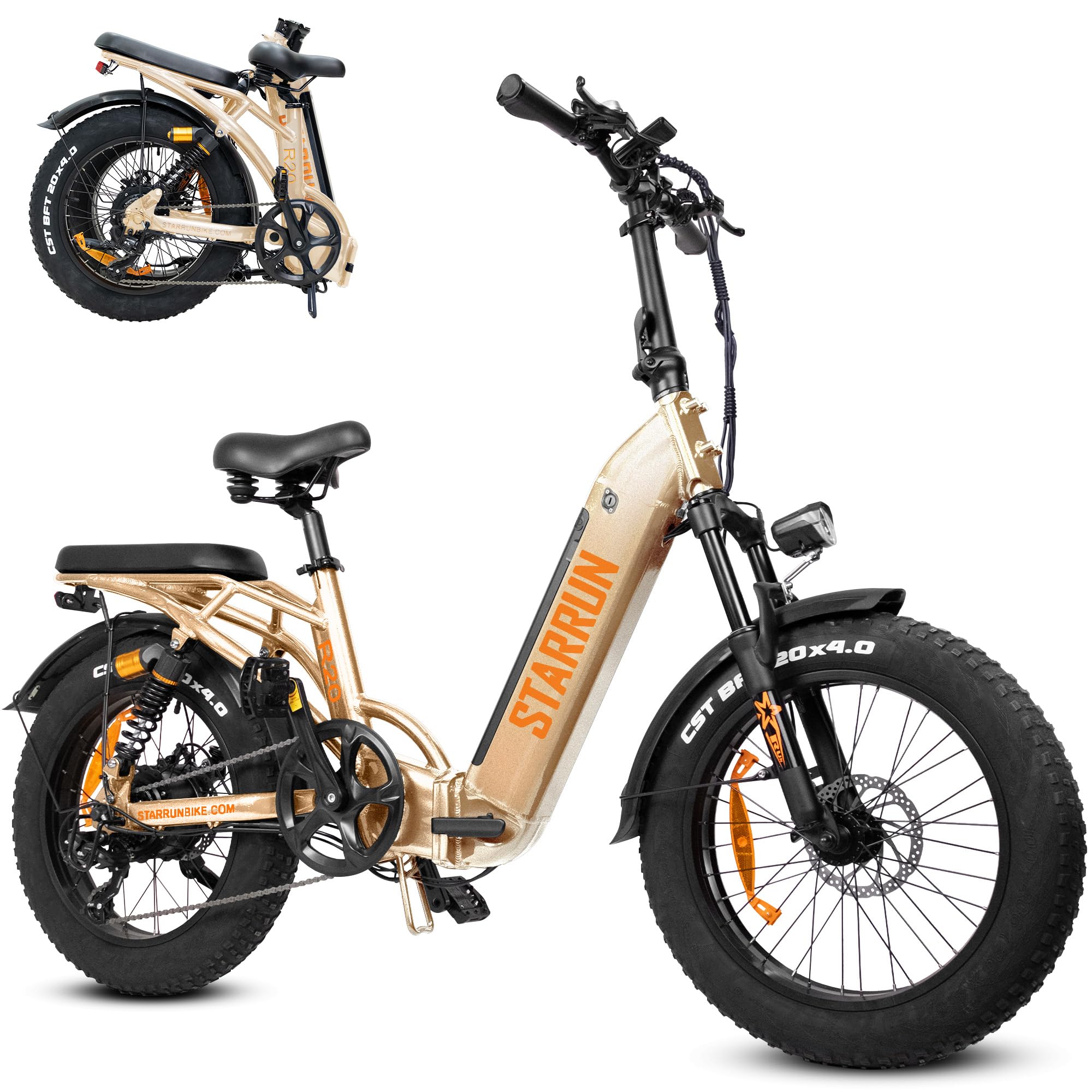 Foldable Electric Bike, 1200W Peak Power, 48V 20AH Samsung Battery ...