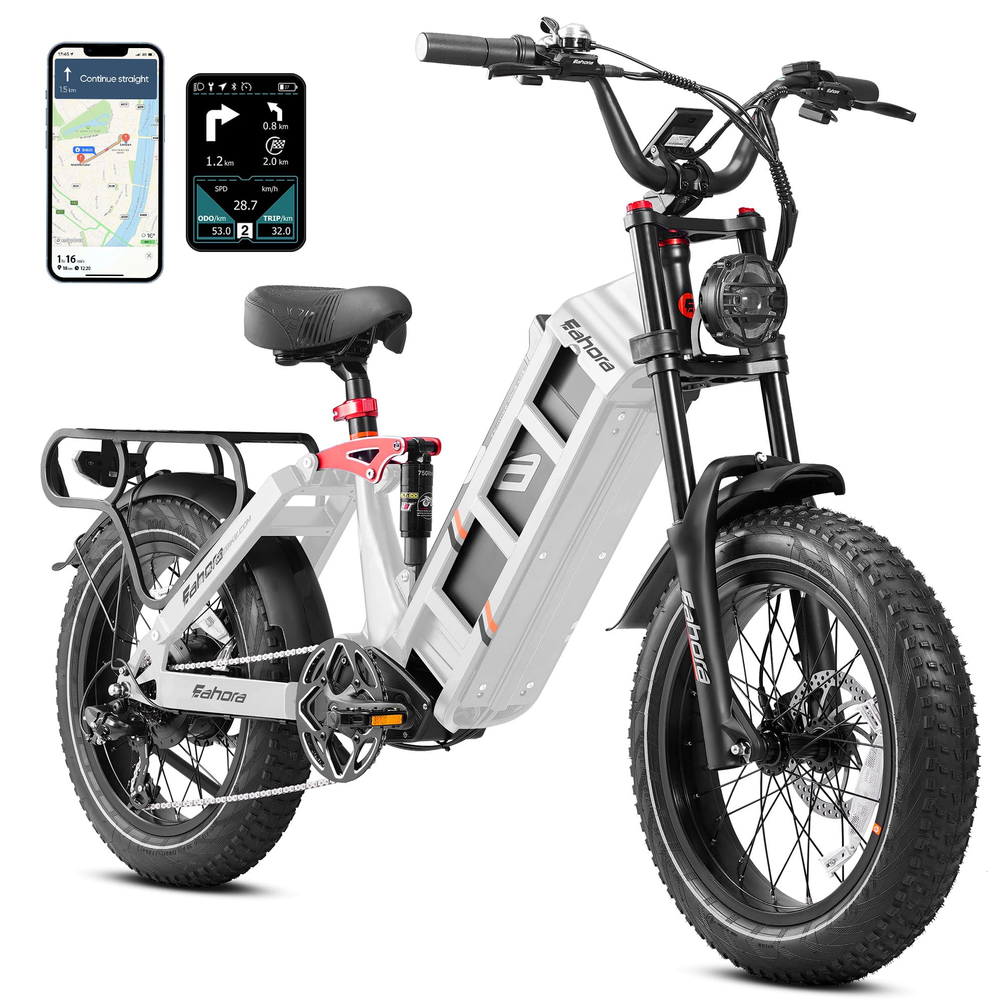 Juliet Ⅱ Ebike [2024 New] 1700W Peak Electric Bike for Adults 20 * 4.0 ...