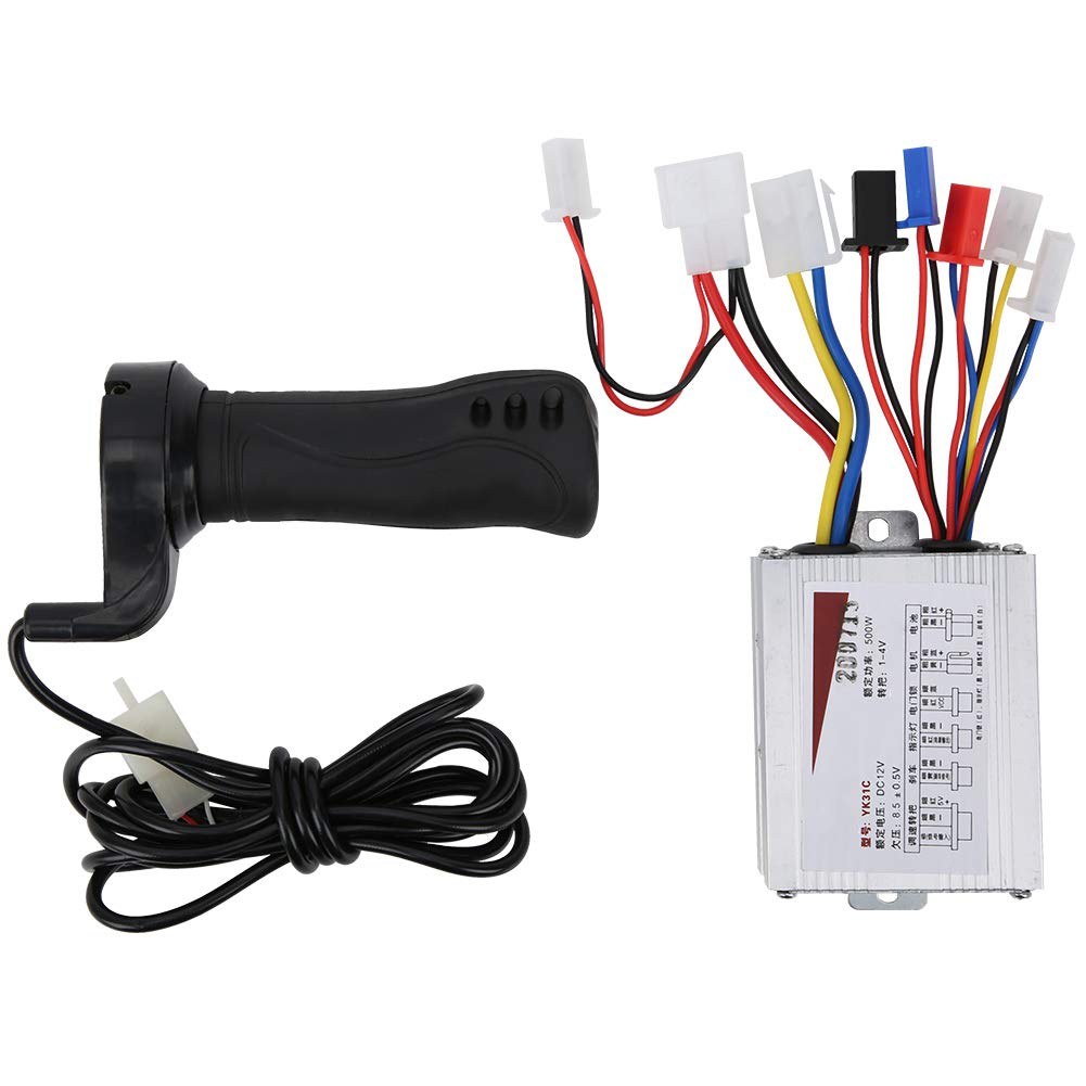 Keenso 12V 500W Throttle Motor Brushed Speed Controller & Throttle Grip ...
