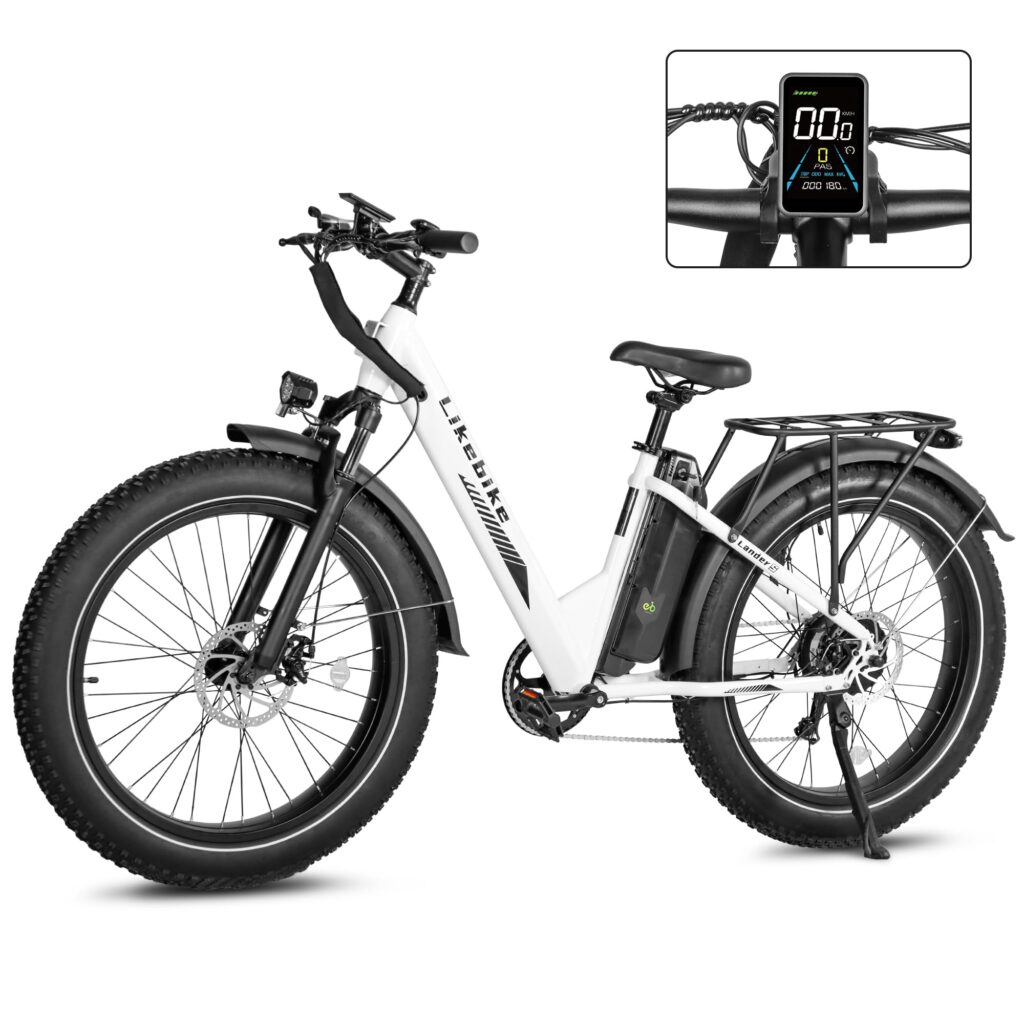 Lander S Electric Bike for Adults 26” Fat Tire Mountain Ebike 500W ...
