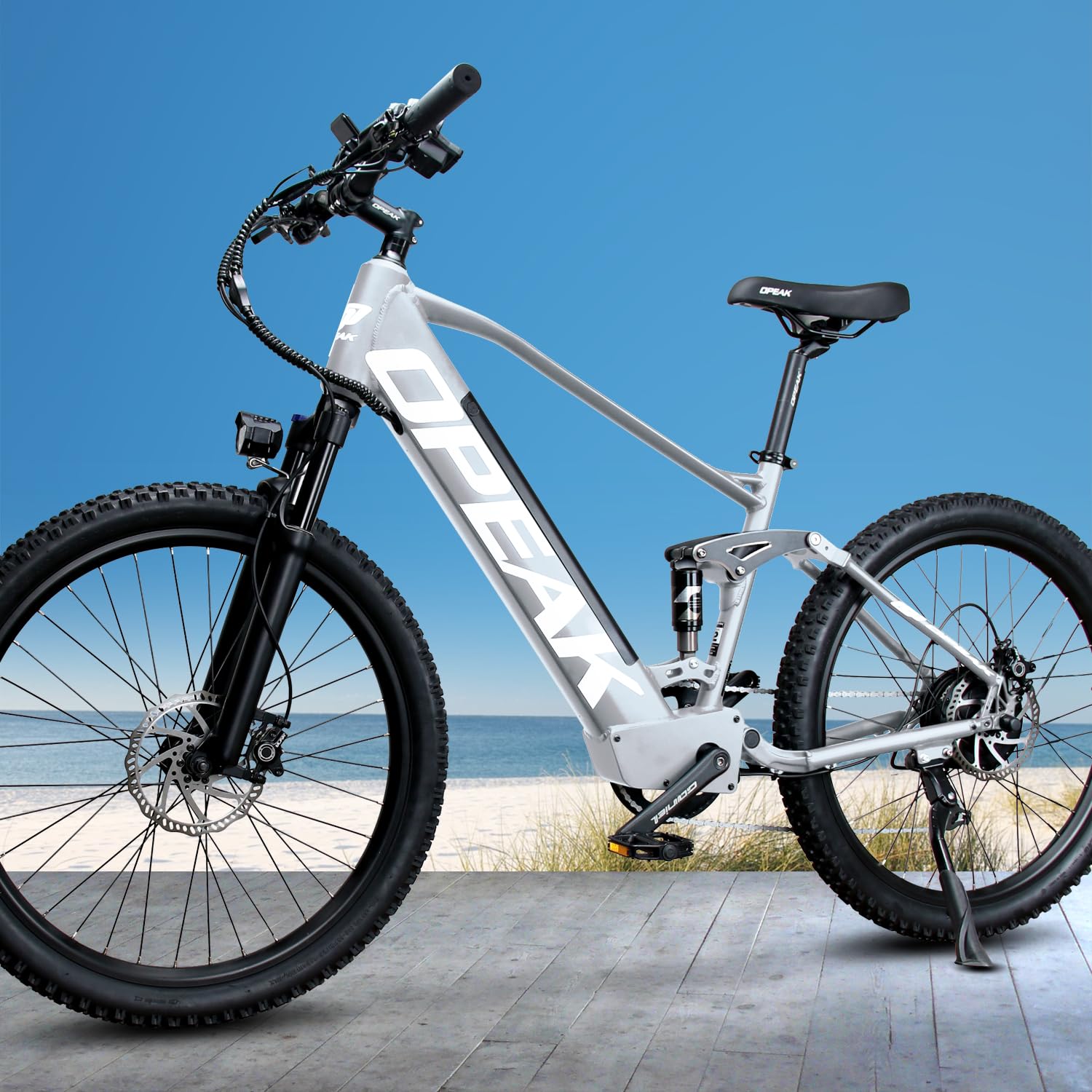 MTN Ebike Electric Full Suspension Mountain Bike Adults Bicycles - 500W ...